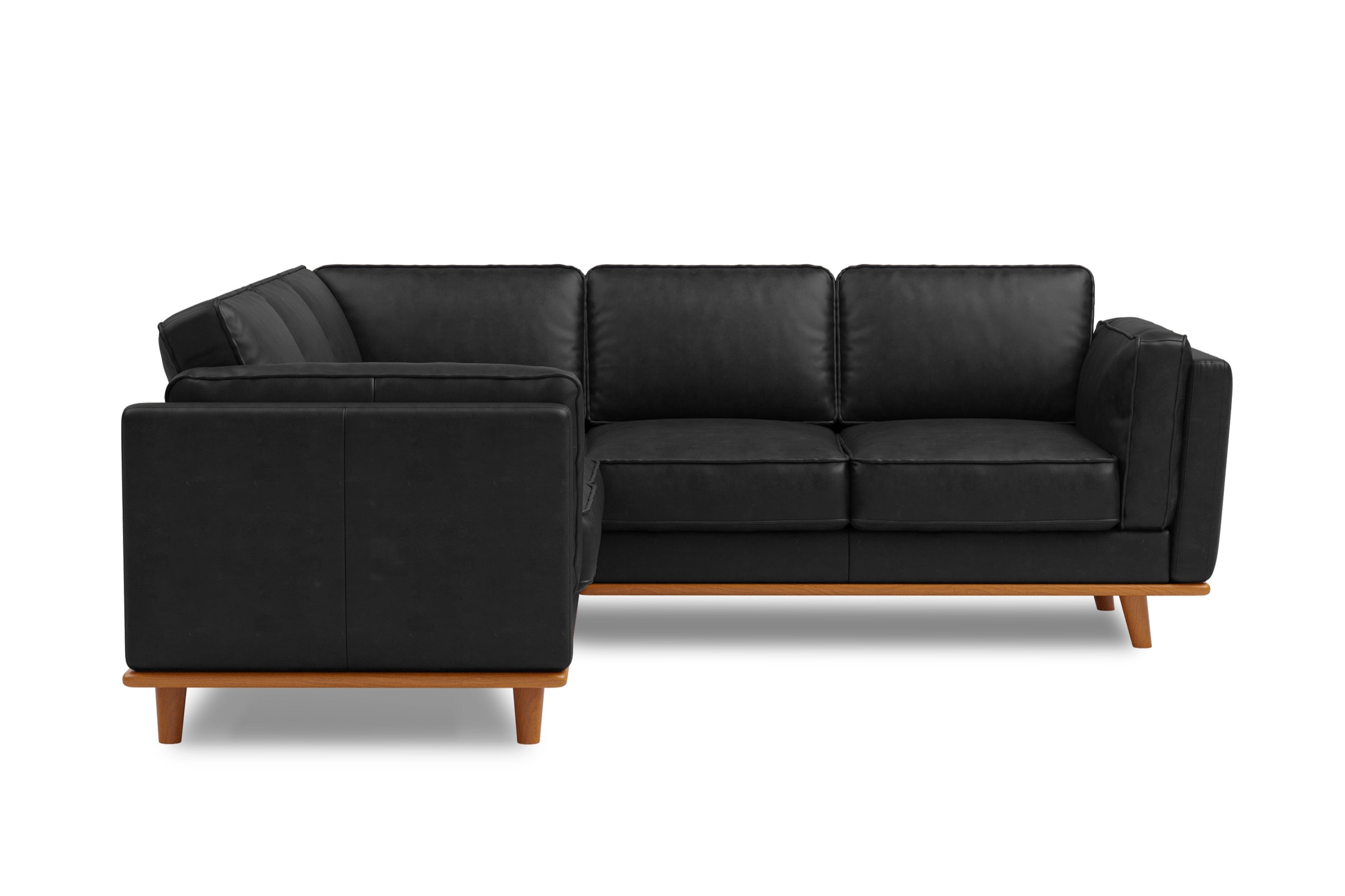 Black leather corner sofa sale store
