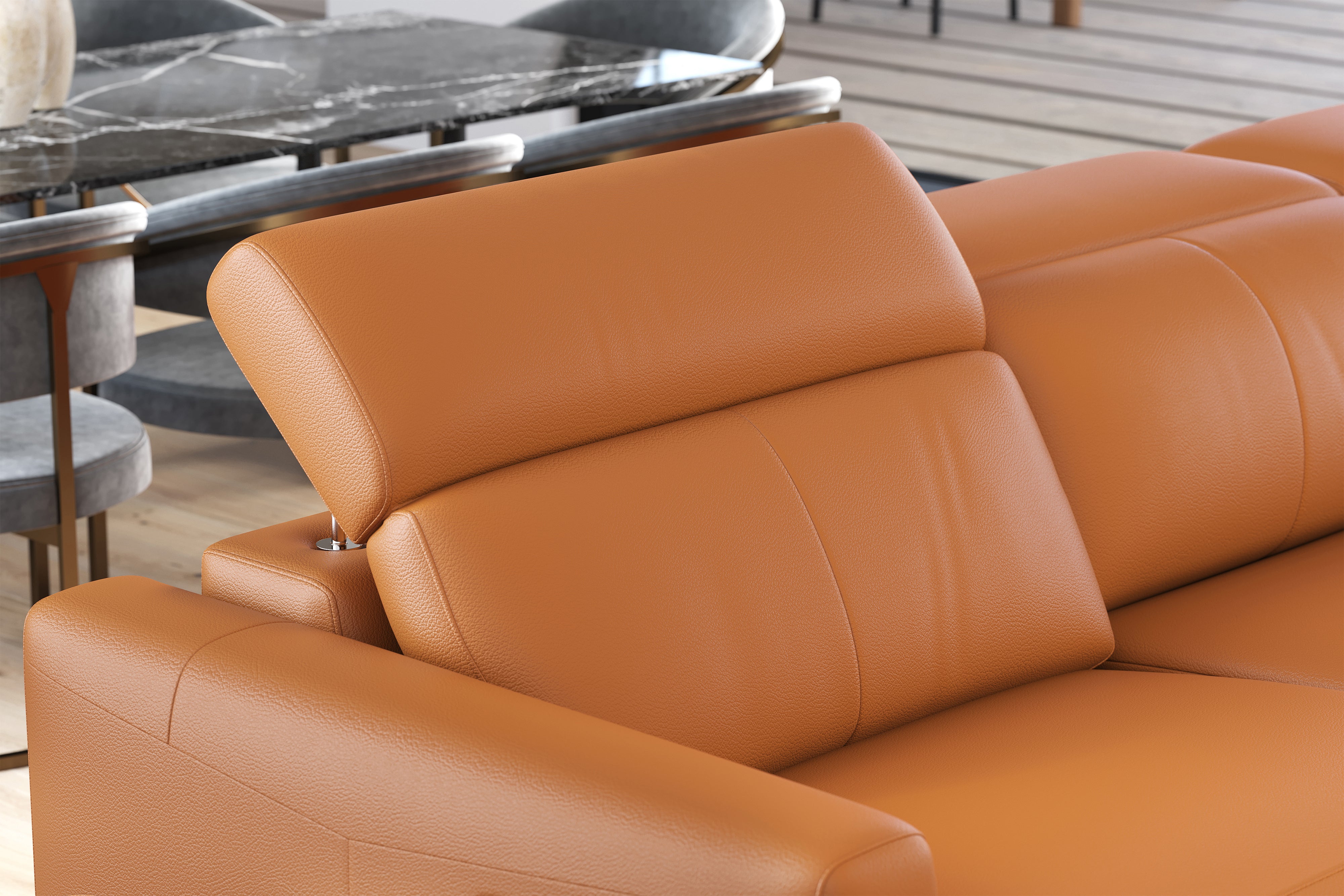 Rust colored leather sectional sofa store