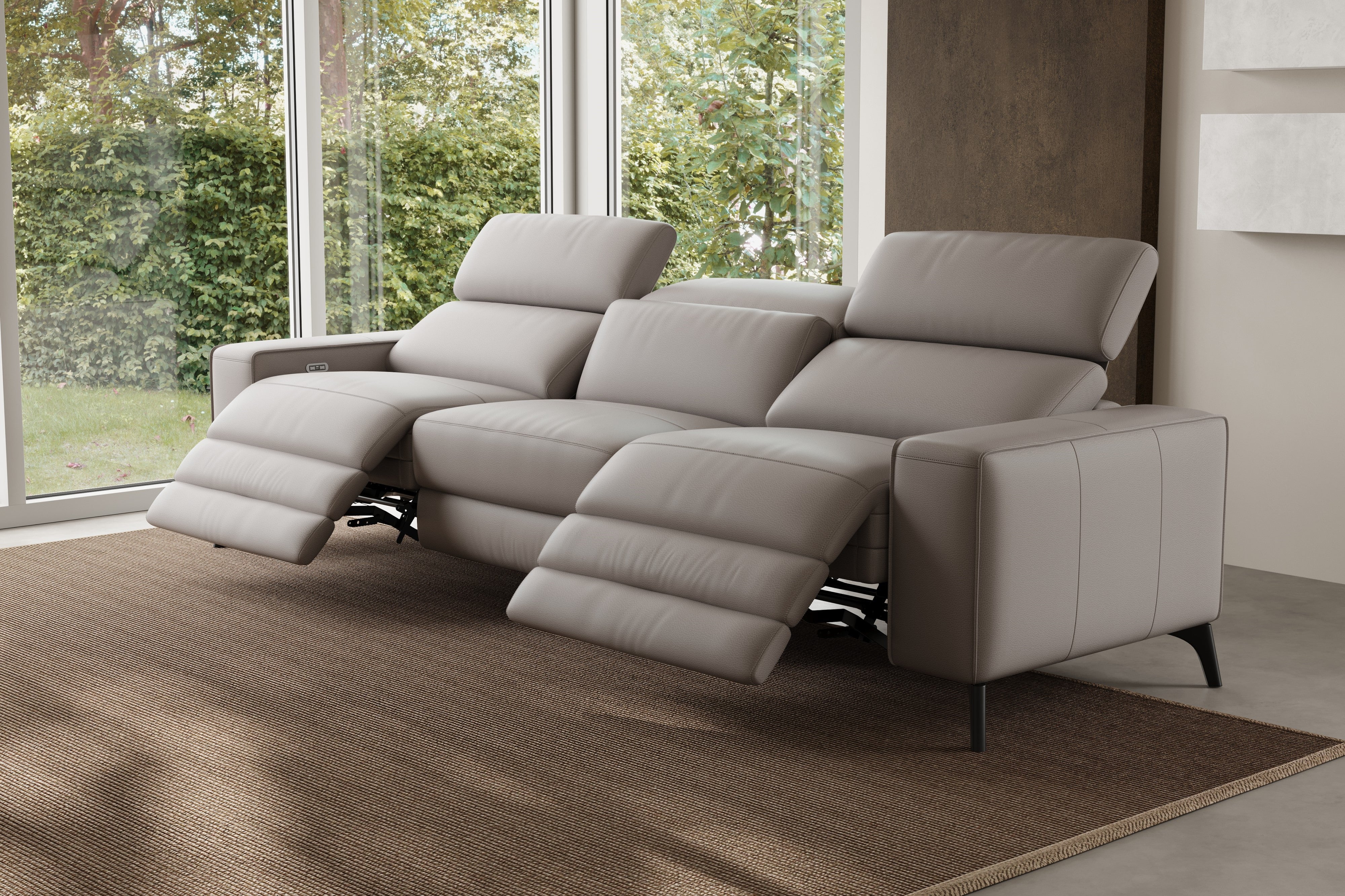 Valencia Esther Top Grain Leather Three Seats with Double Recliners So