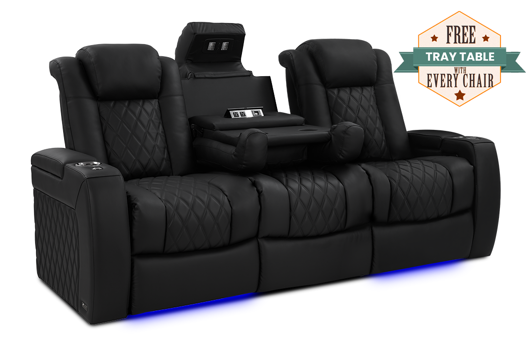 Tuscany Luxury Console Edition: 3 Seat Home Theater Seating