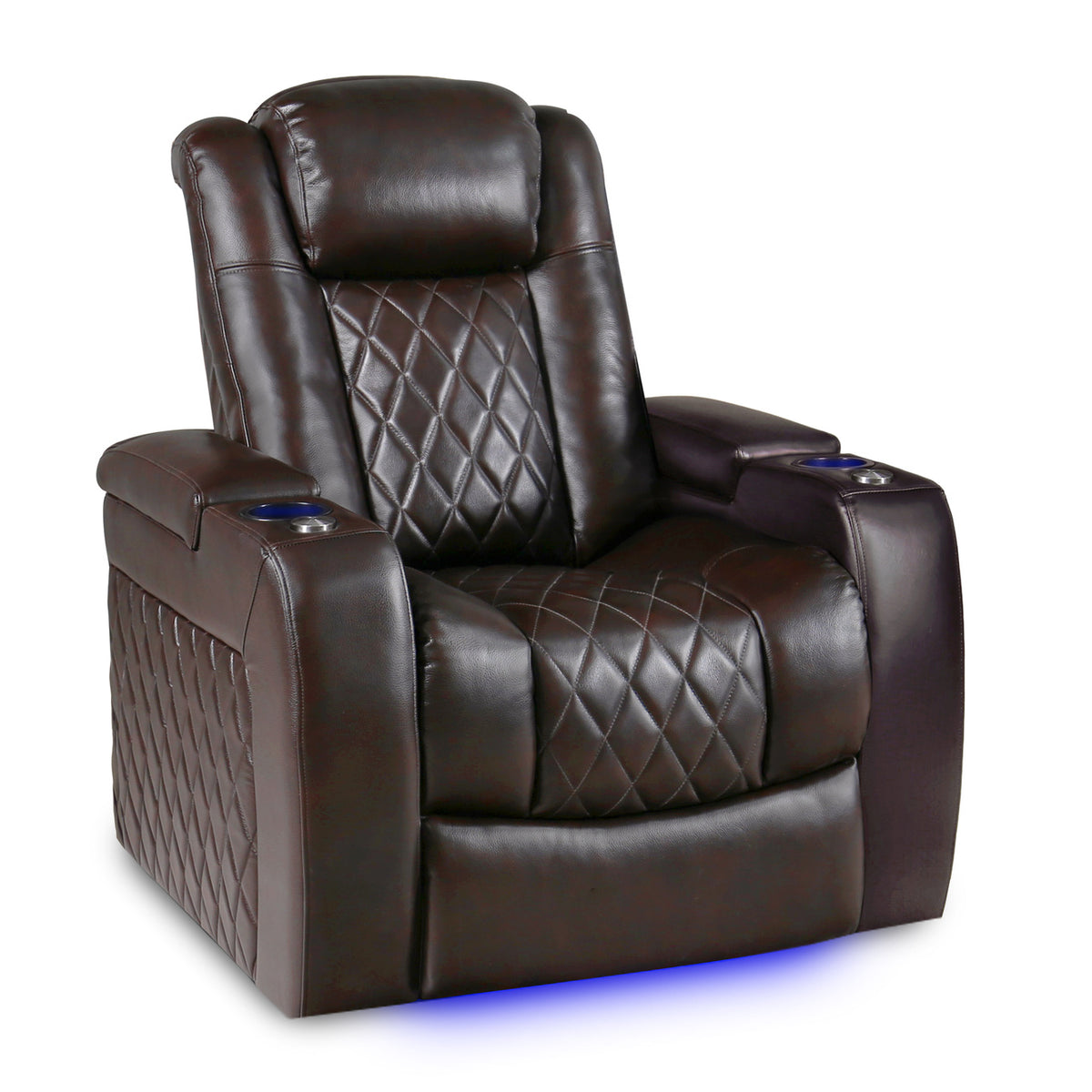 Valencia Tuscany Leather Home Theater Seating Single, Dark Chocolate